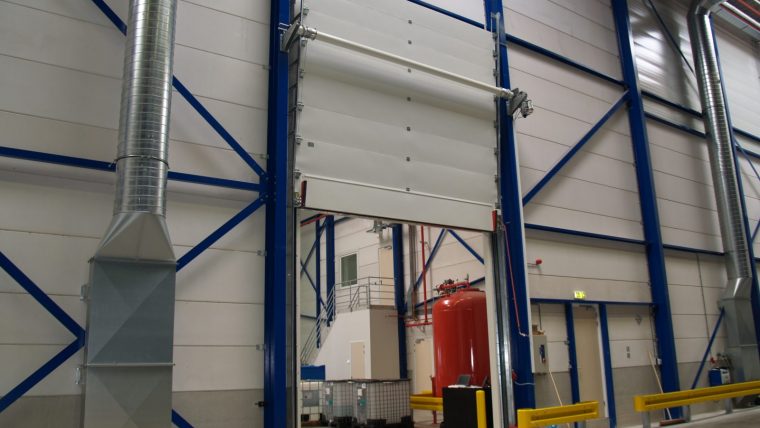 A liquid retention barrier with a firedoor - Protec Industrial Doors